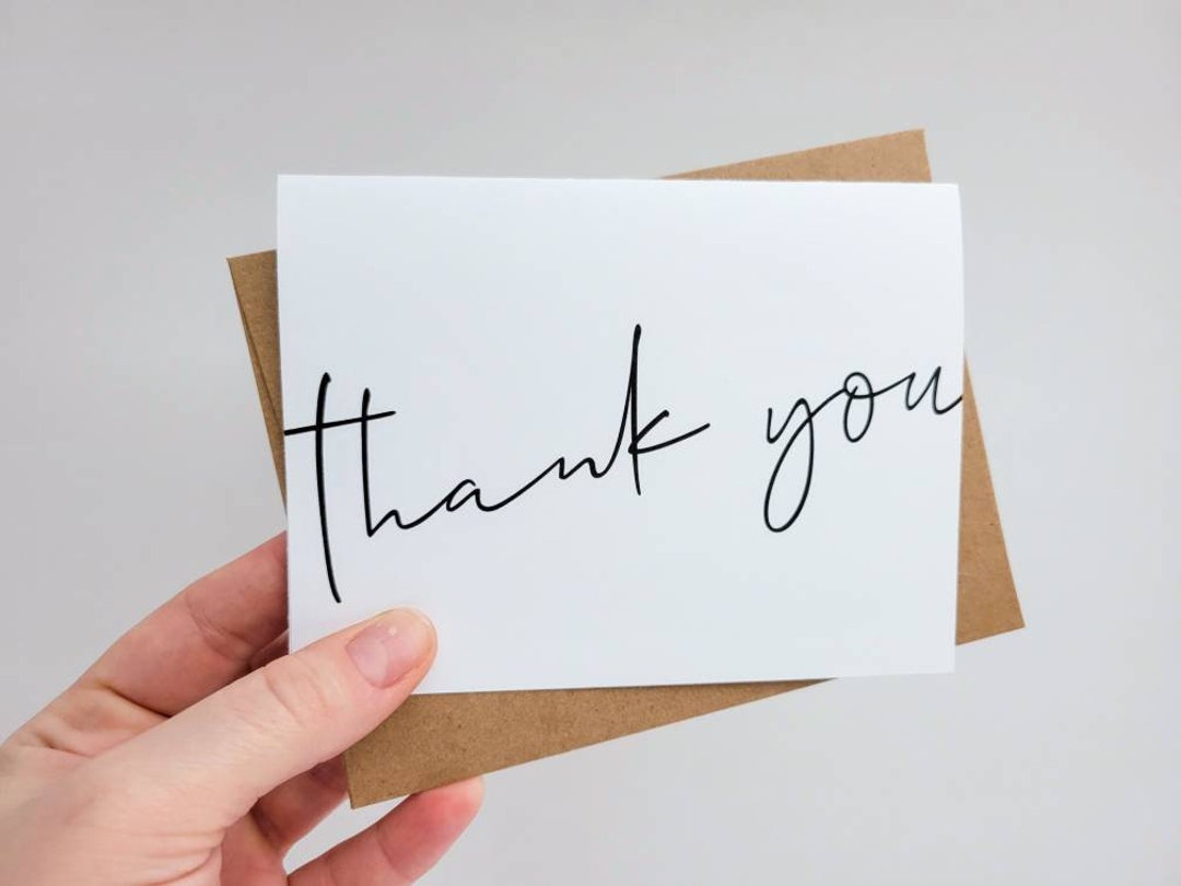 Simple Minimalist Thank You Greeting Card - Etsy