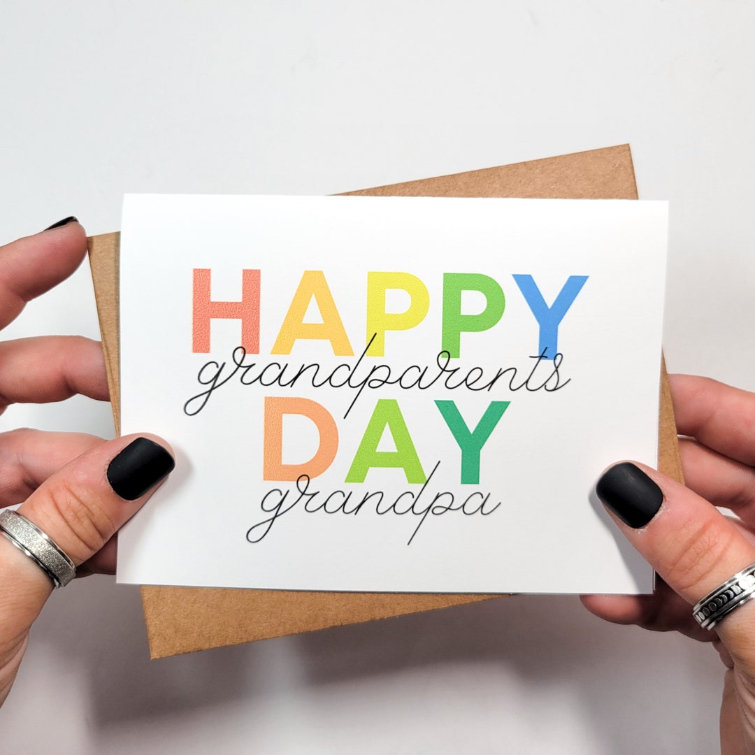 Simple Colorful Happy Grandparent's Day Card for Grandpa - Etsy