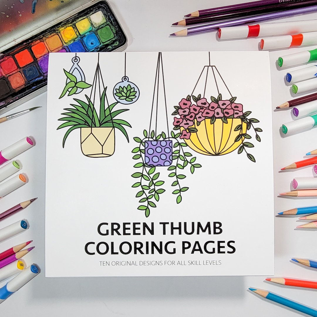 Plant and Flower Themed High Quality Coloring Book - Plant Themed Gift ...
