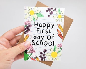Happy First Day Card - Etsy