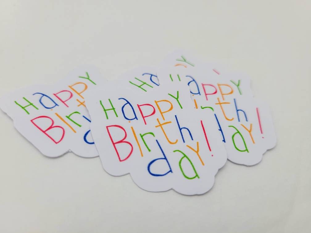 Colorful Happy Birthday Envelope Seal Sticker for Greeting - Etsy
