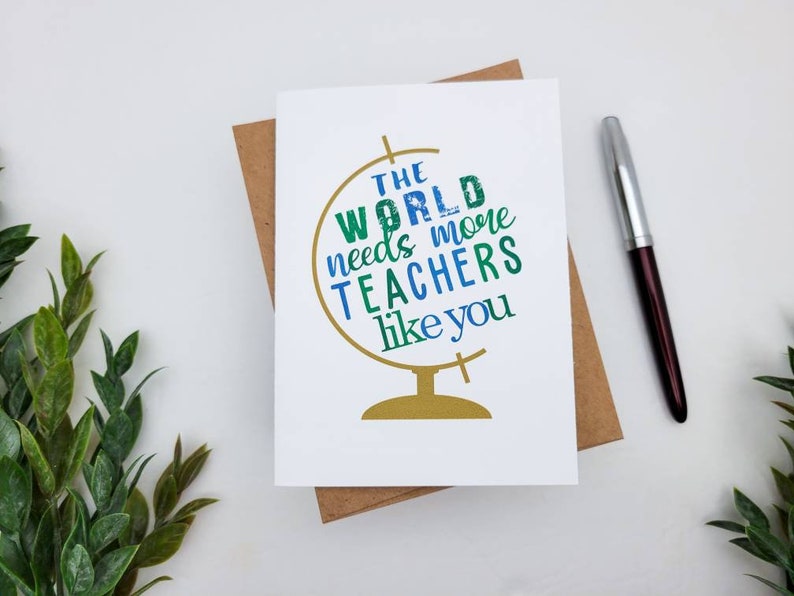 Simple Thank You Teacher Appreciation Card - Etsy