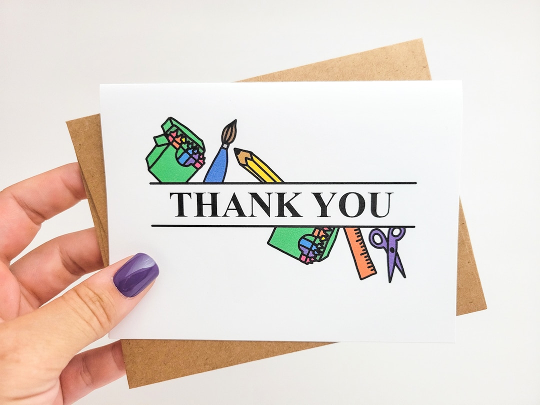 Thank You Card for Elementary School Art Teacher - Etsy