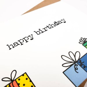 Colorful Happy Birthday Card With Gifts - Etsy