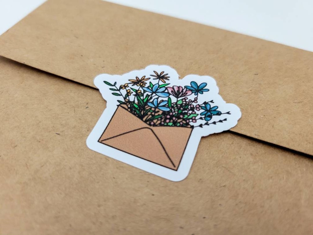 Pretty Floral Greeting Card Envelope Sticker Seal - Etsy