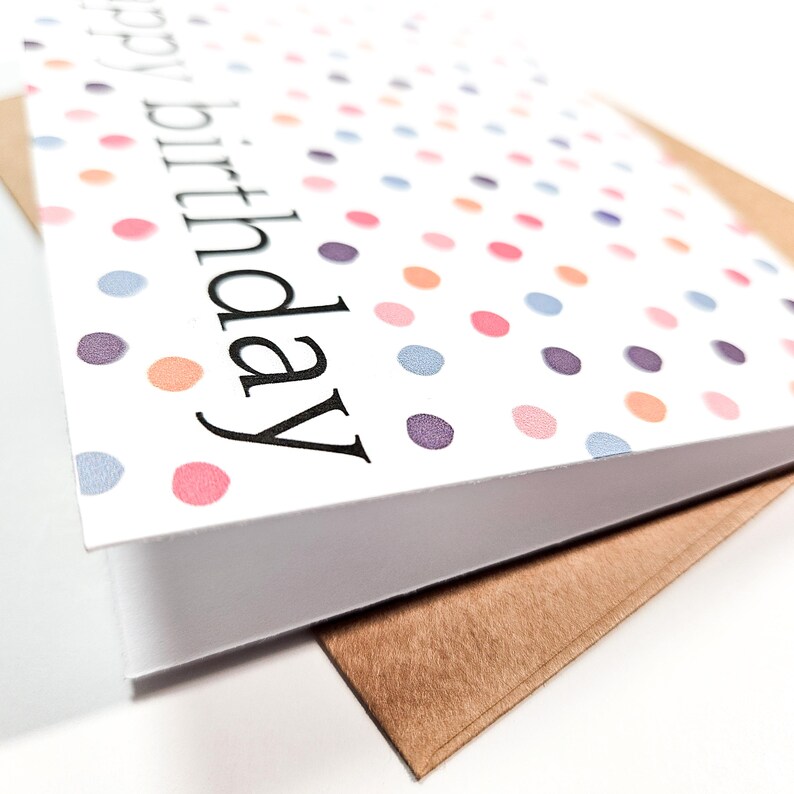 Colorful Polka Dot Happy Birthday Card - Etsy