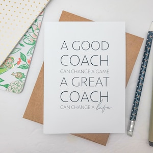 Thank You Card for Coach Appreciation Greeting Card for Sports Coach - Etsy