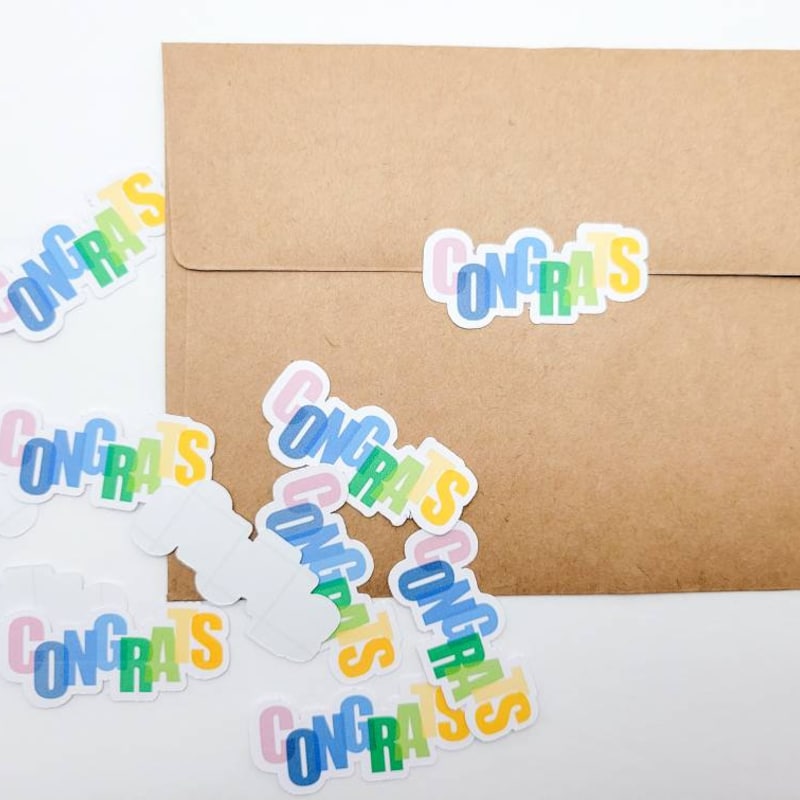 Congratulations Stickers - Etsy