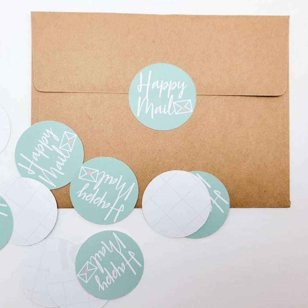 Happy Mail Envelope Sticker Seal - Happy Mail Packaging Sticker - Etsy