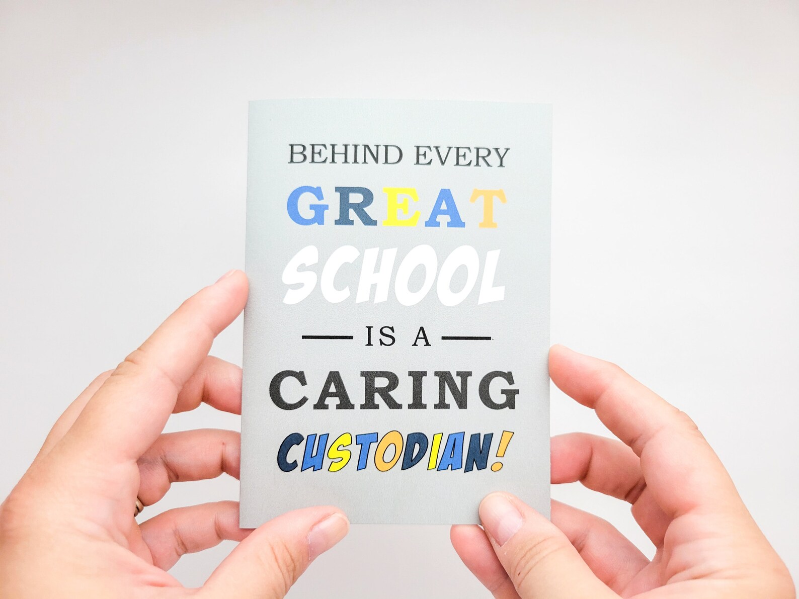 School Custodian Thank You Appreciation Card - Etsy