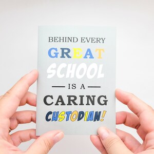 School Custodian Thank You Appreciation Card - Etsy