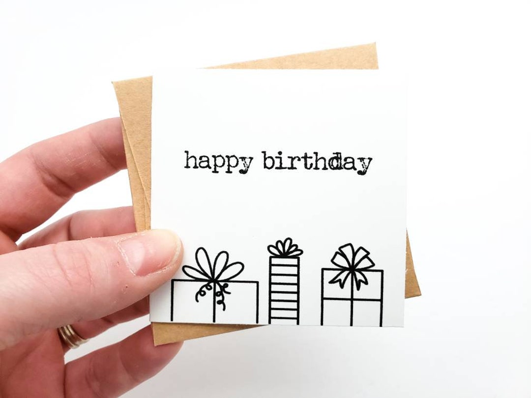 Simple Little Birthday Card With Gifts - Etsy