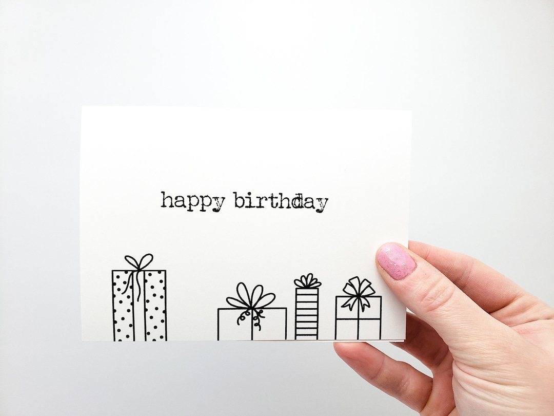 Simple Happy Birthday Greeting Card - Etsy