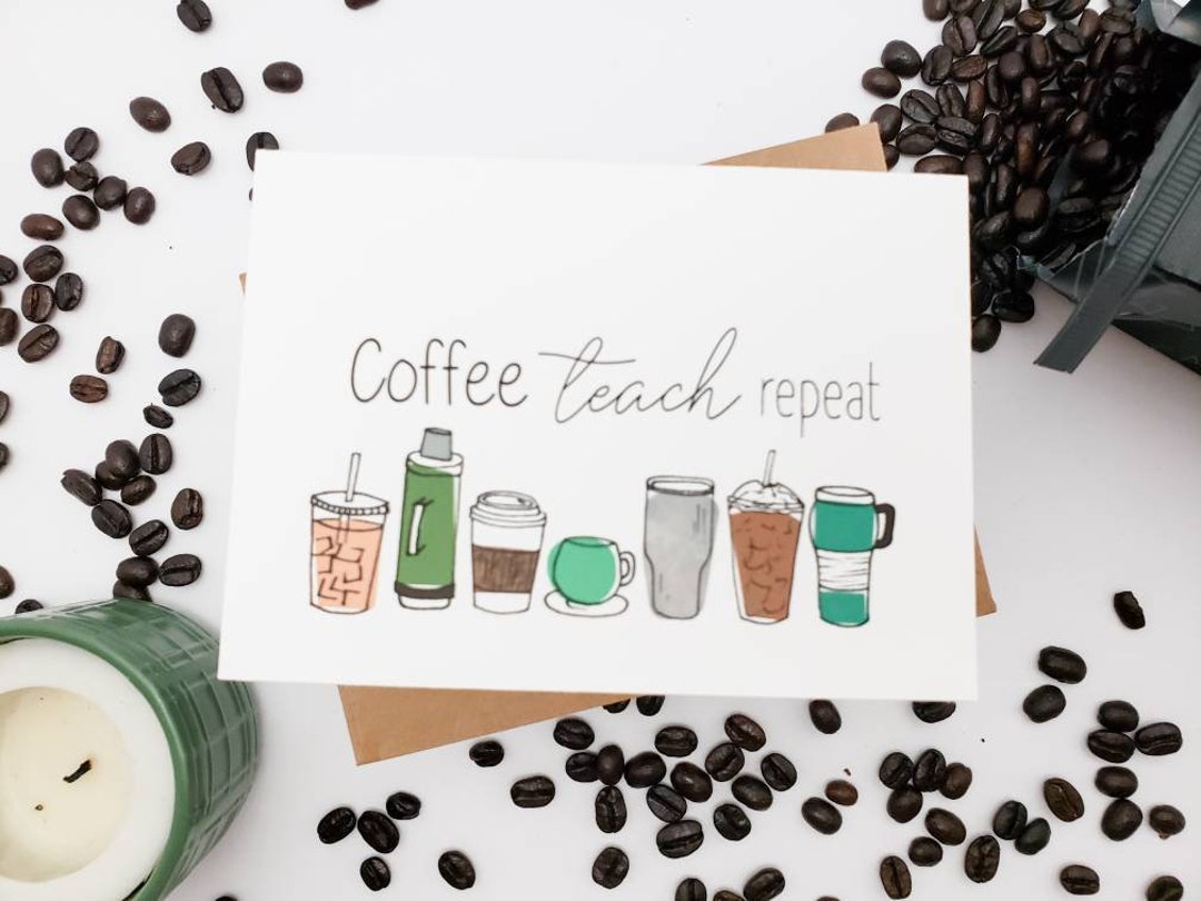 Coffee Themed Thank You Card for Teachers - Etsy