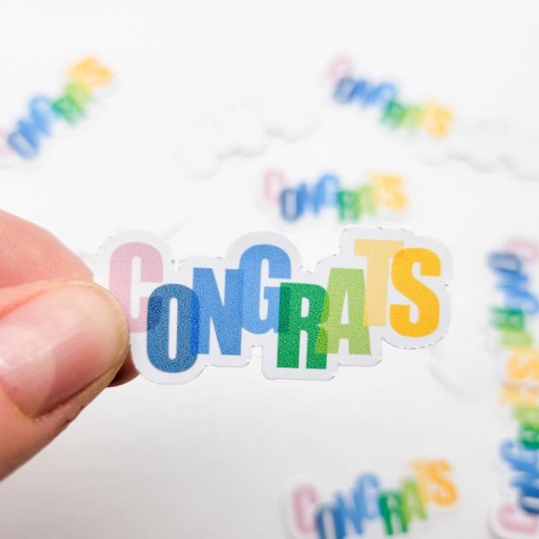 Congratulations Stickers - Etsy