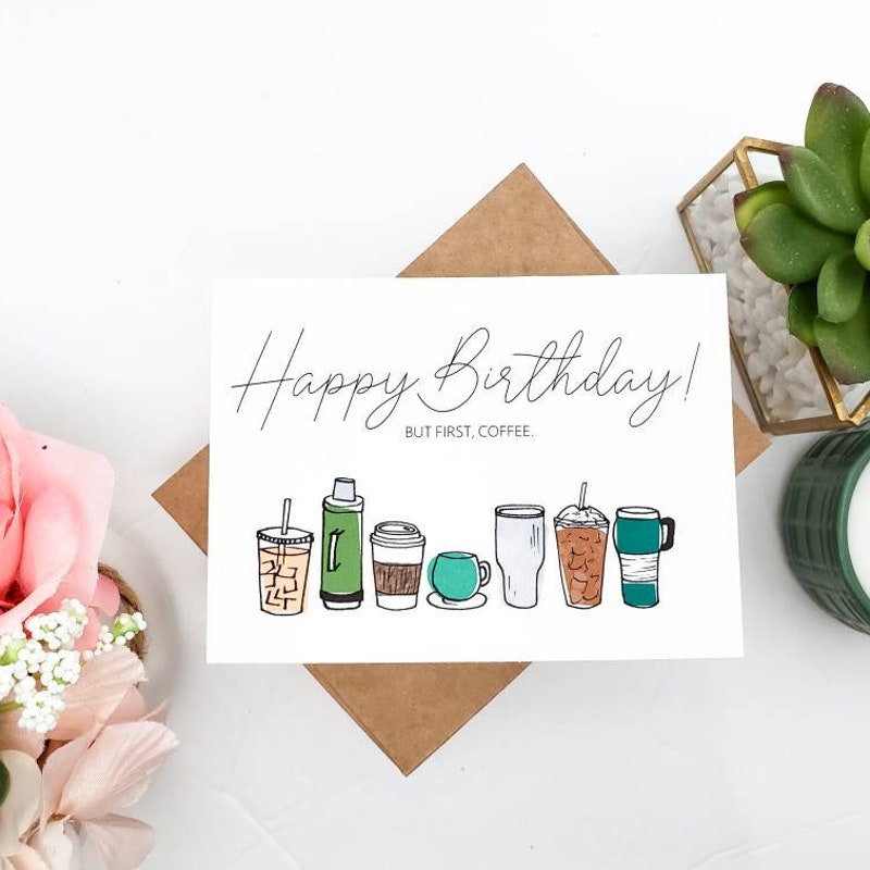 Coffee Birthday Card - Etsy