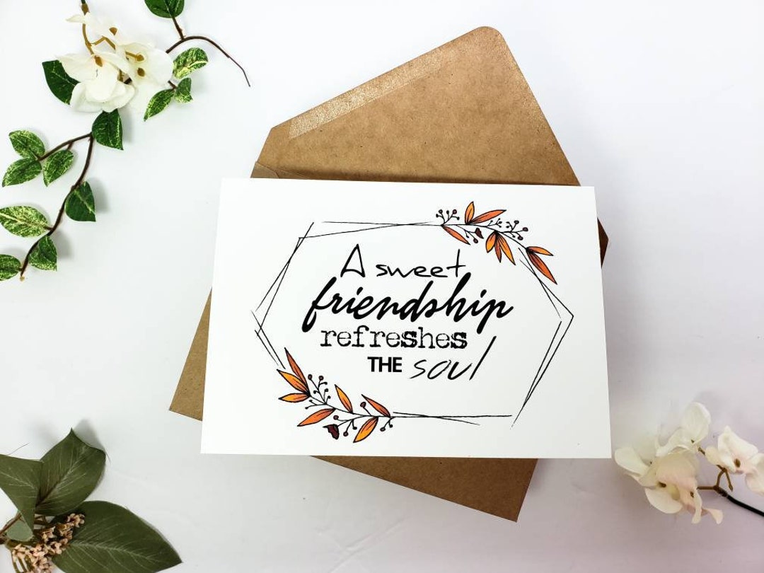 Pretty Friendship Quote Card for Best Friend - Etsy
