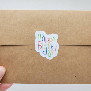 Colorful Happy Birthday Envelope Seal Sticker for Greeting Card ...
