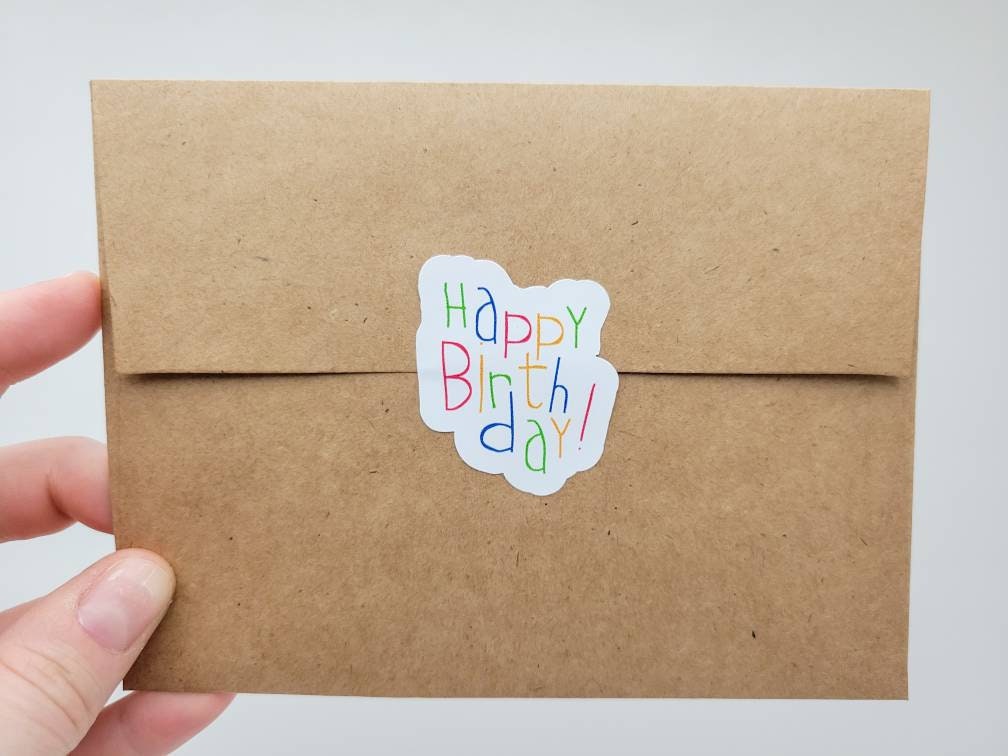 Colorful Happy Birthday Envelope Seal Sticker for Greeting - Etsy