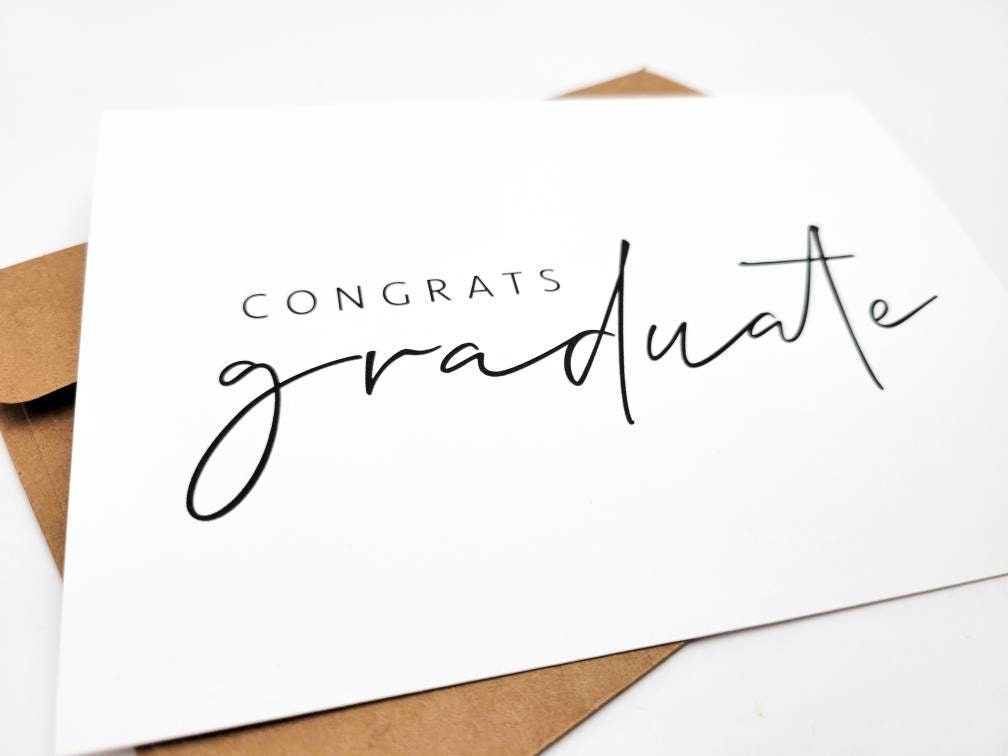 Minimalist High School or College Graduation Congratulations Card - Etsy