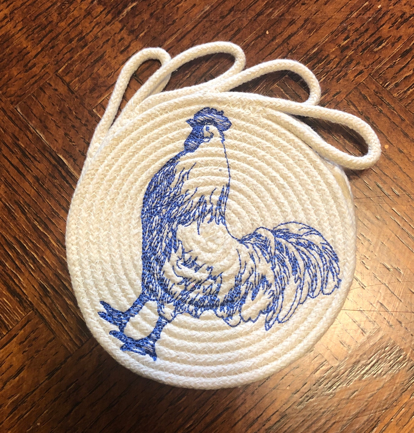 Embroidered Rope Coasters, Rope Coaster Set, Rope Coasters, Handmade ...