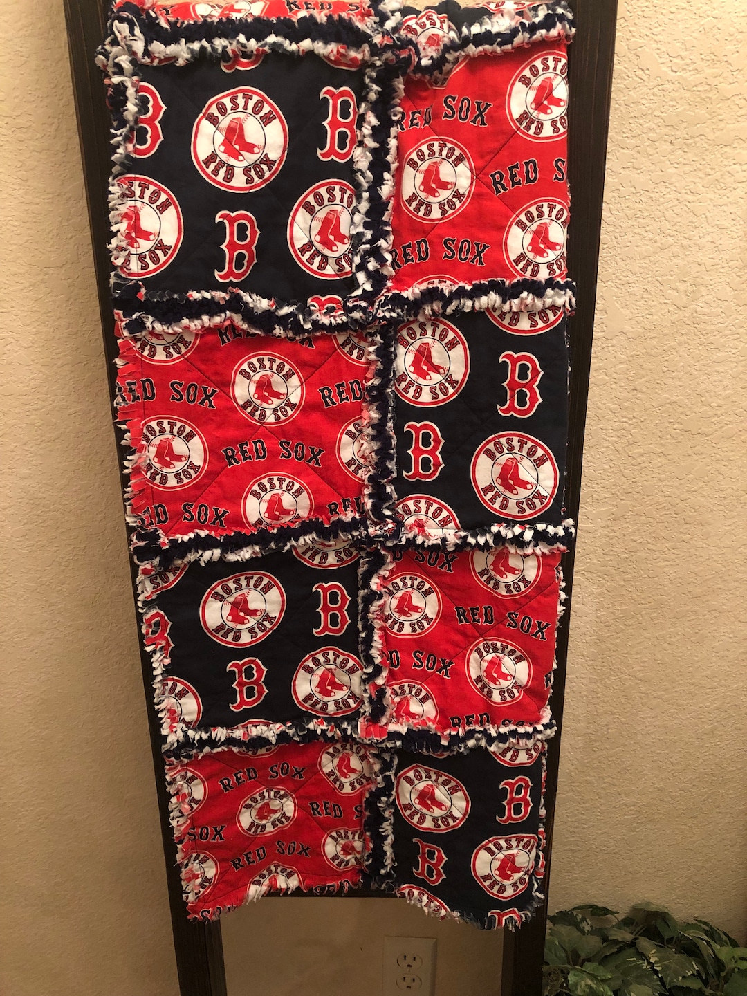 Boston Red Sox Blanket, Sports Quilt, Handmade Quilt, Baseball Quilt ...