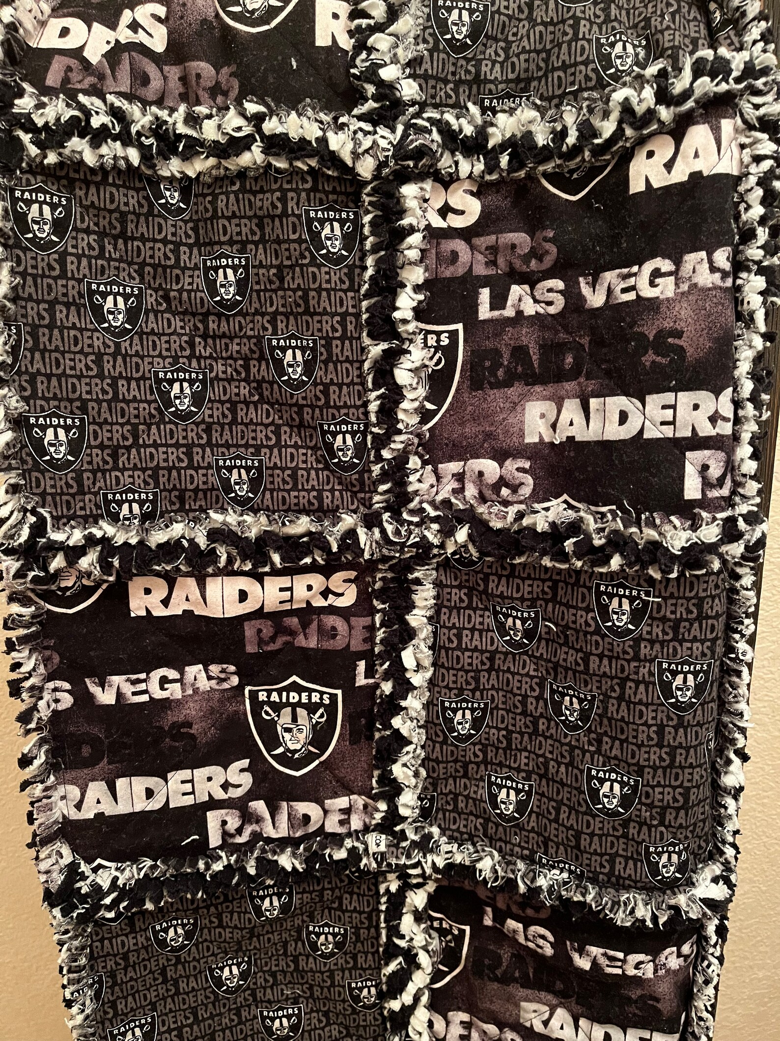 Raiders Quilt, Sports Quilt, Handmade Quilt, Football Quilt, Gift for ...