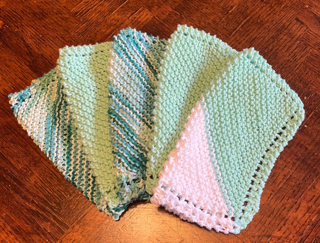 Hand Knitted Dishcloths, Dish Cloths, Kitchen Cloths, Kitchen Towels ...