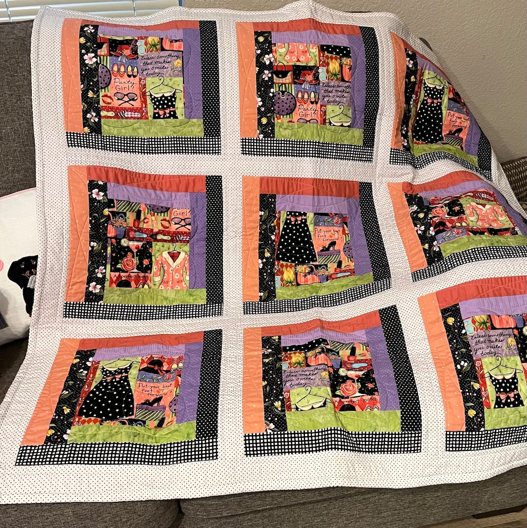 Quilt, Lap Quilt, Handmade Lap Quilt, Patchwork Blanket, Lap Size Quilt ...