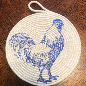 Embroidered Rope Coasters, Rope Coaster Set, Rope Coasters, Handmade ...