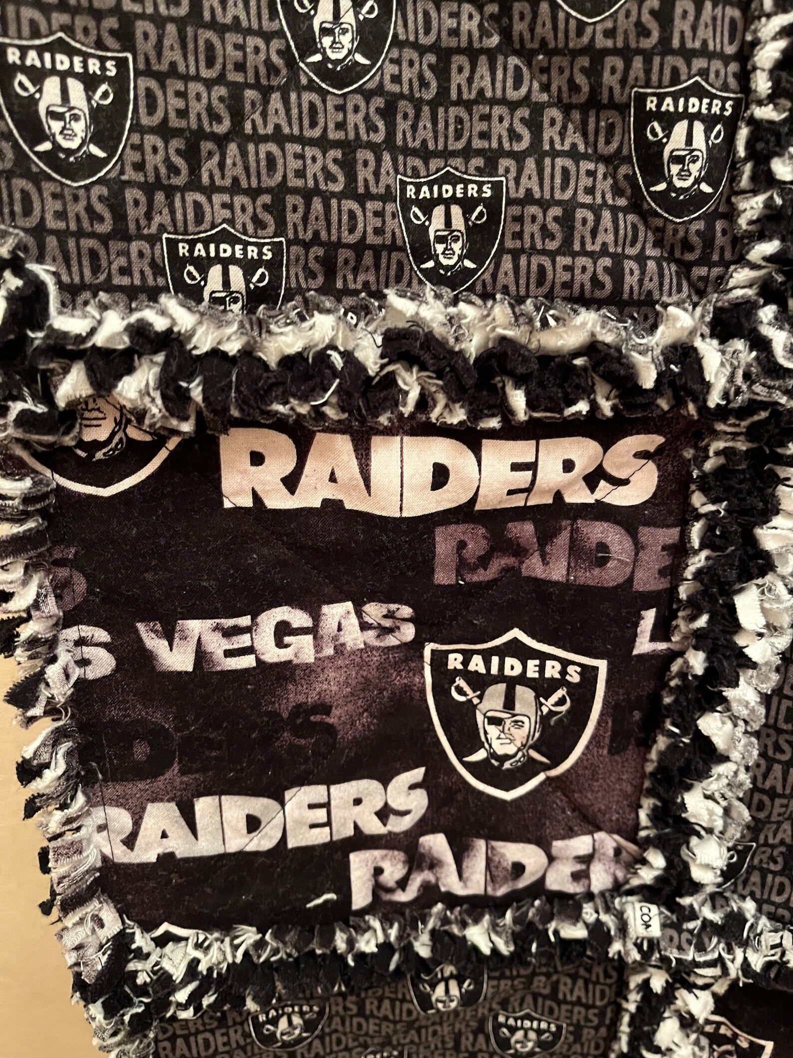 Raiders Quilt, Sports Quilt, Handmade Quilt, Football Quilt, Gift for ...