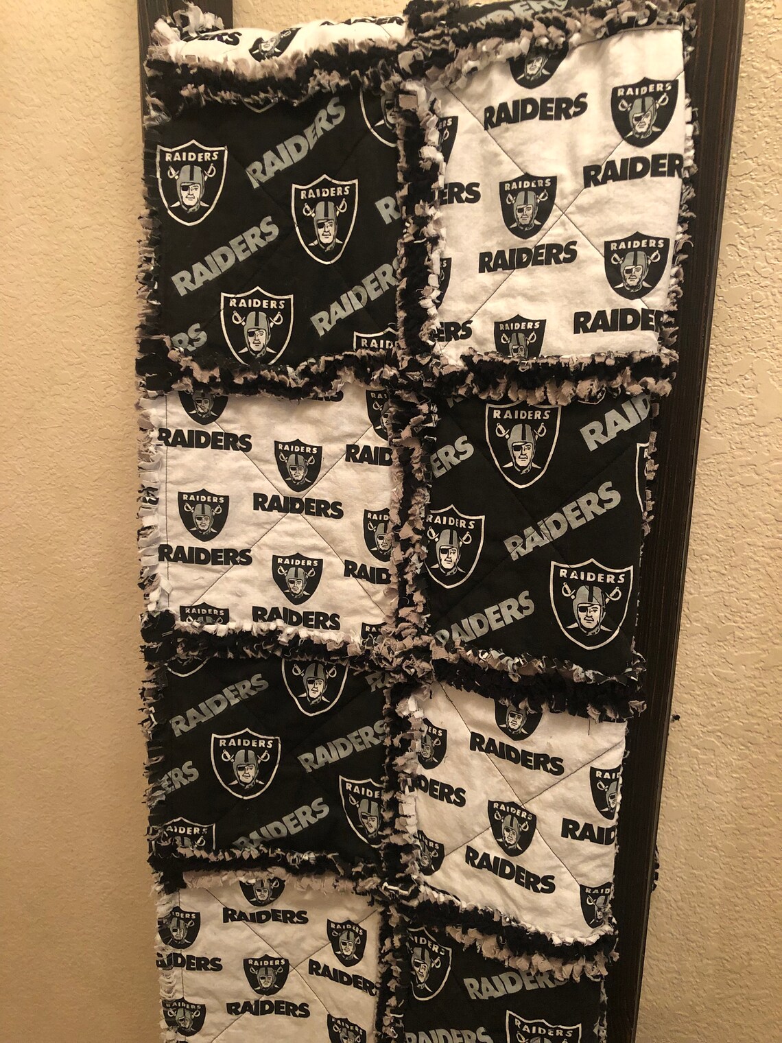 Raiders Quilt Sports Quilt Handmade Quilt Football Quilt - Etsy