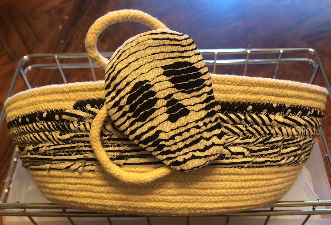 Halloween Basket, Basket With Skeleton, Handmade Basket, Rope Basket ...