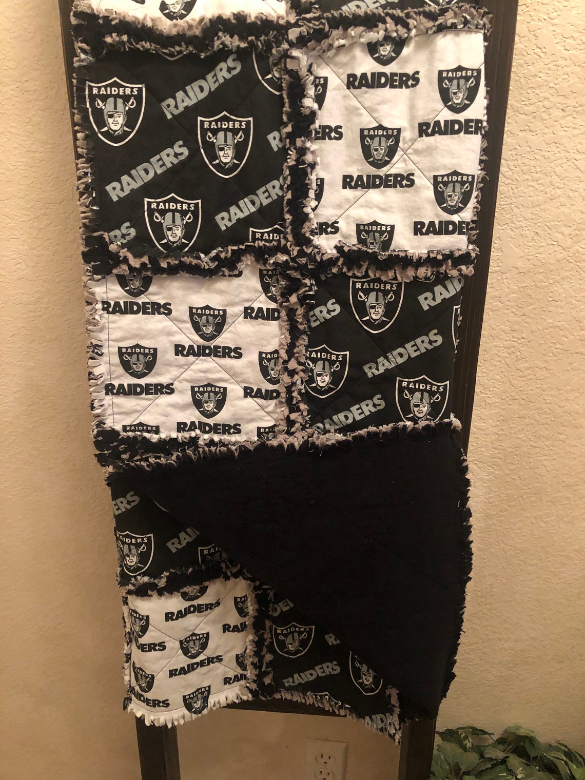 Raiders Quilt Sports Quilt Handmade Quilt Football Quilt - Etsy