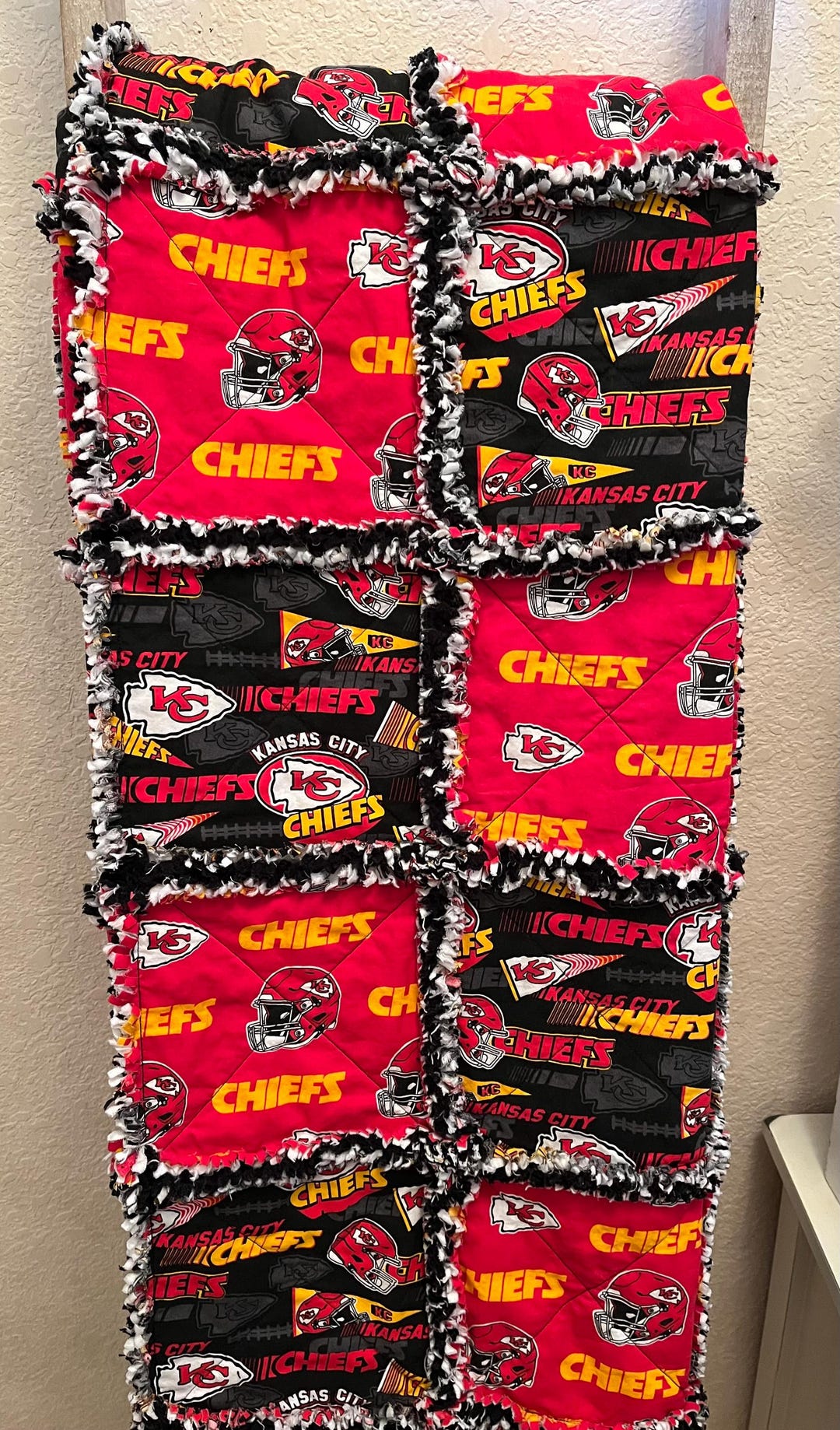 Kansas City Chief's Quilt, Chiefs Quilt, Kansas City Blanket, Kansas ...