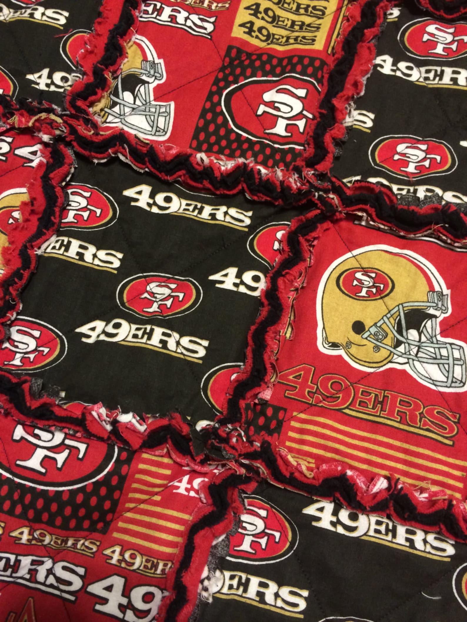 SF 49ers Quilt 49ers Quilt Football Quilt Handmade Quilt - Etsy
