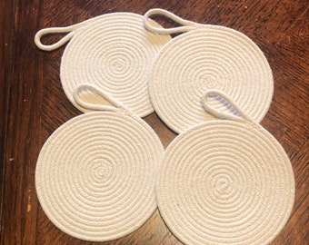Rope Coasters, Coaster Set, Handmade Coasters, Coasters, Rope Coaster ...