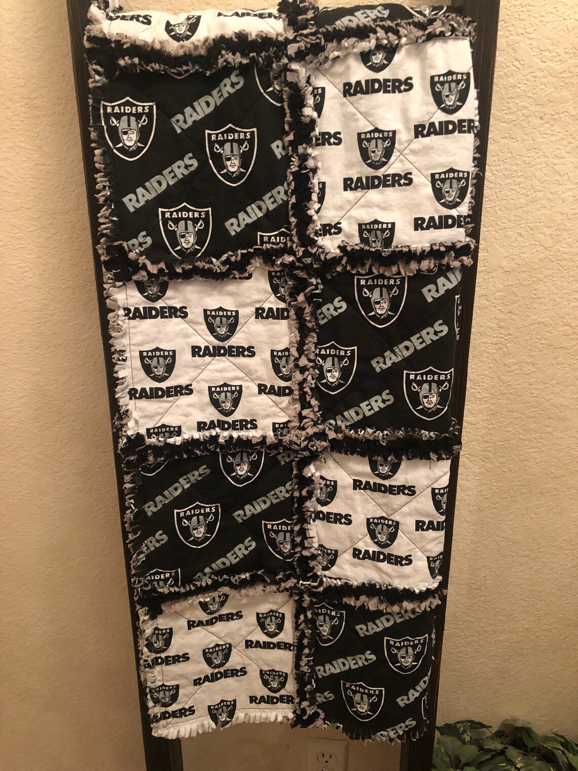 Raiders Quilt Sports Quilt Handmade Quilt Football Quilt - Etsy