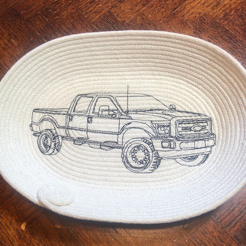 Embroidered Rope Baskets - Etsy