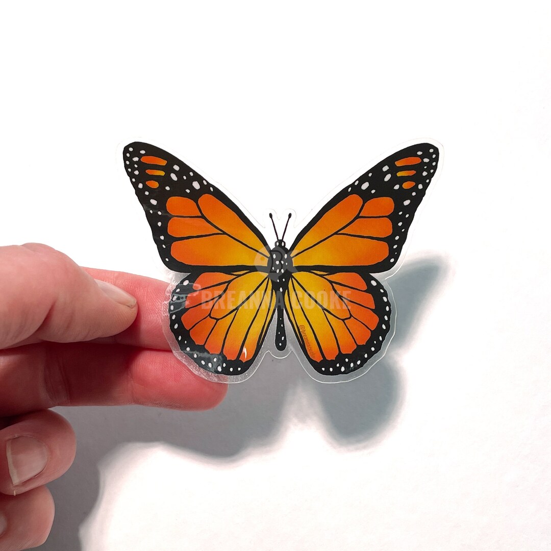 Monarch Butterfly | Clear Sticker Decal | 3x2in - Etsy