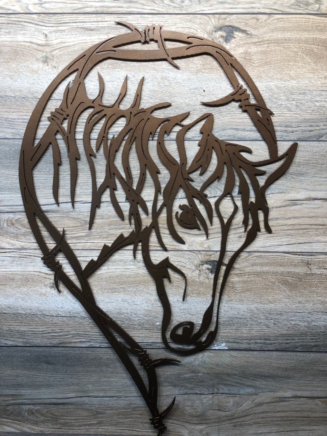 Horse Head and Barbed Wire - Etsy