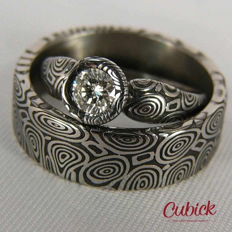 Damascus steel wedding band zales store