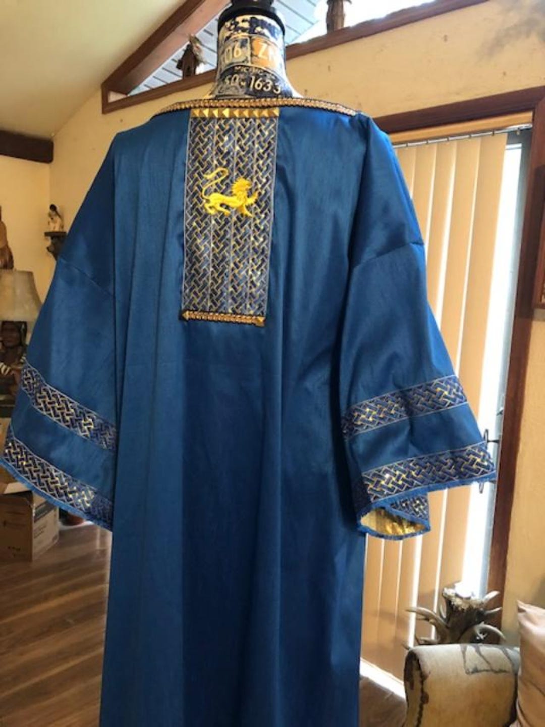 Hebrew Israelite Clothing Men's Dupioni Faux Silk Cobalt Blue Tunic ...