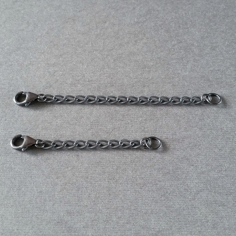 Heavy Duty Adjustable Extender Chain Oxidized Sterling | Etsy