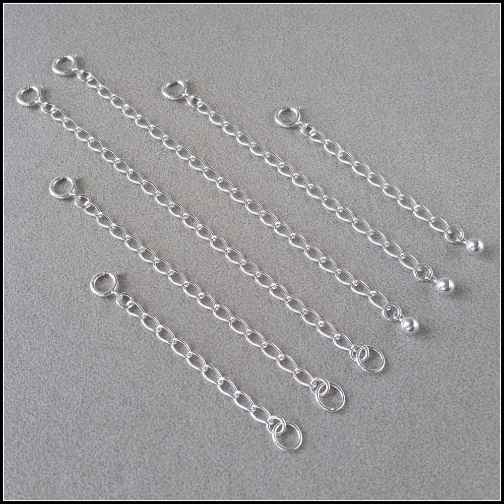Adjustable Sterling Silver Extender Chain, 2 - 3 - 4 Inch or Custom ...