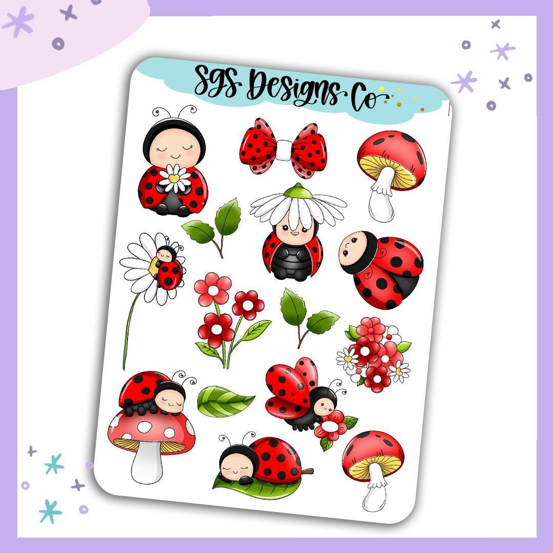Lady Bug Planner Sticker Sheet - Etsy