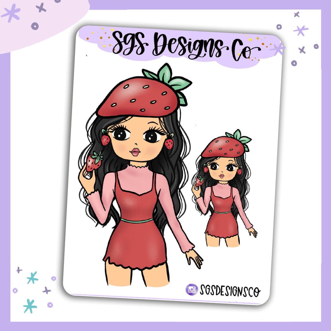 Miss Lady D Strawberry Vibes Sticker Sheet - Etsy