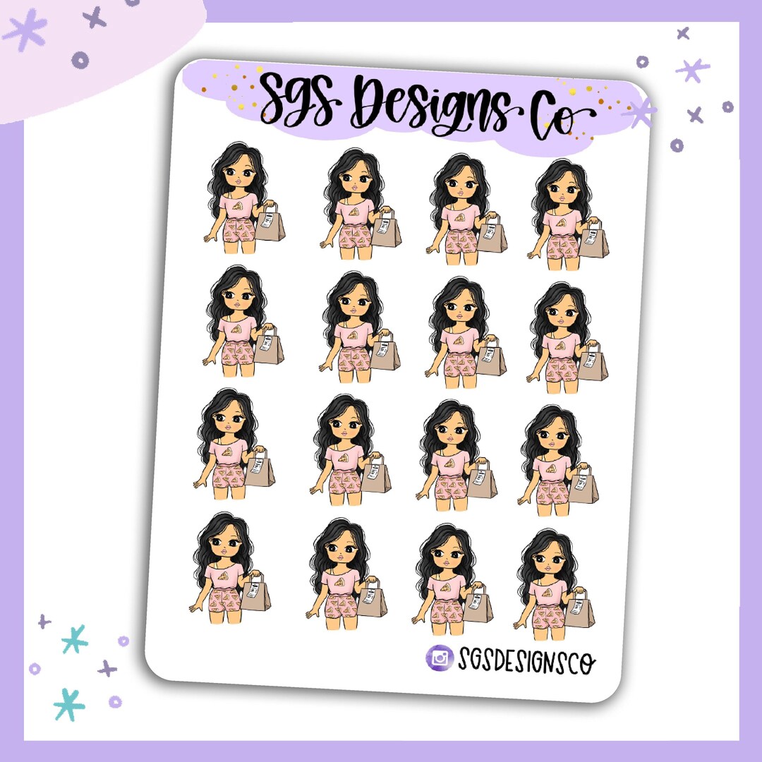 Miss Lady D Food Delivery Sticker Sheet - Etsy