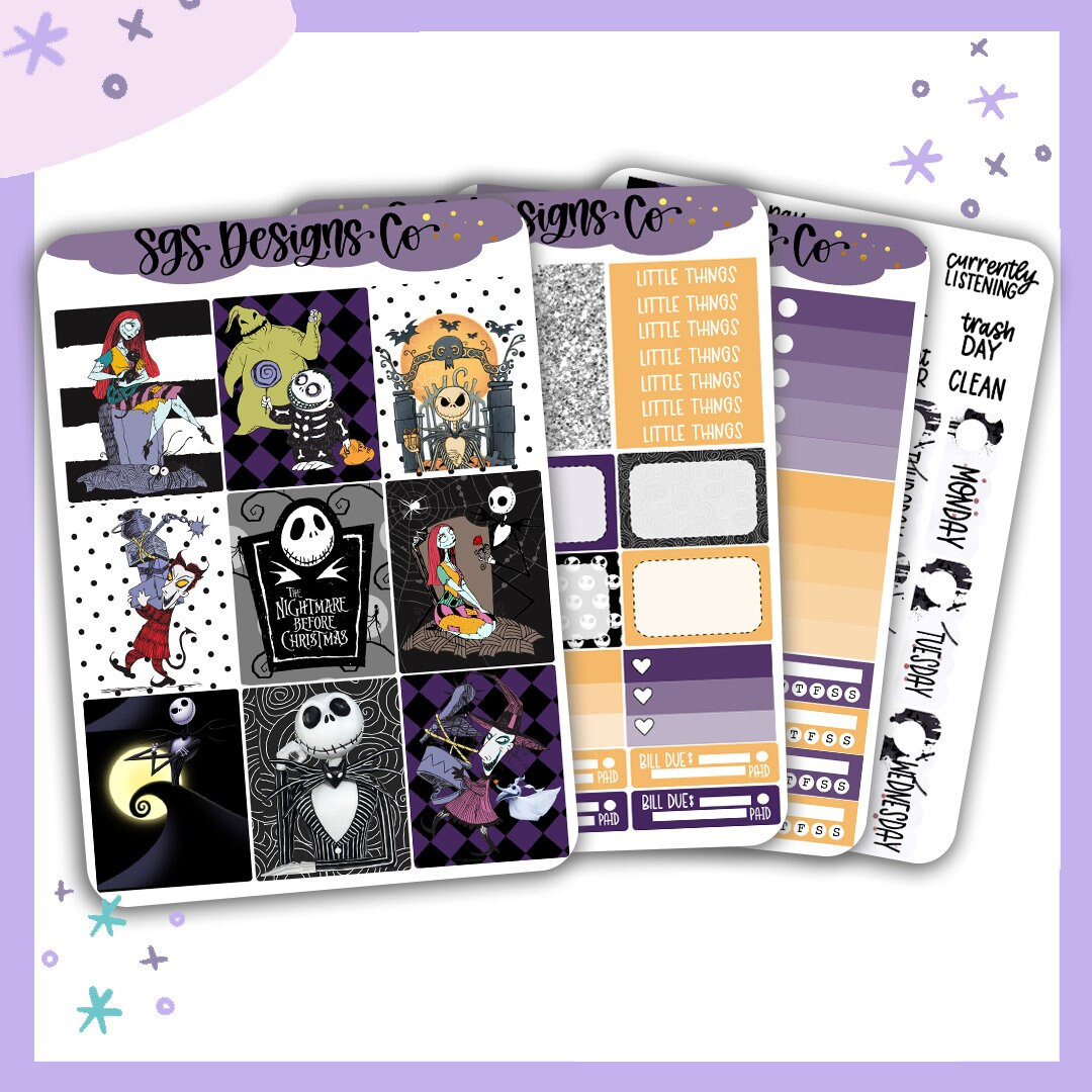 Nightmare Before Halloween Planner Sticker Kit - Etsy