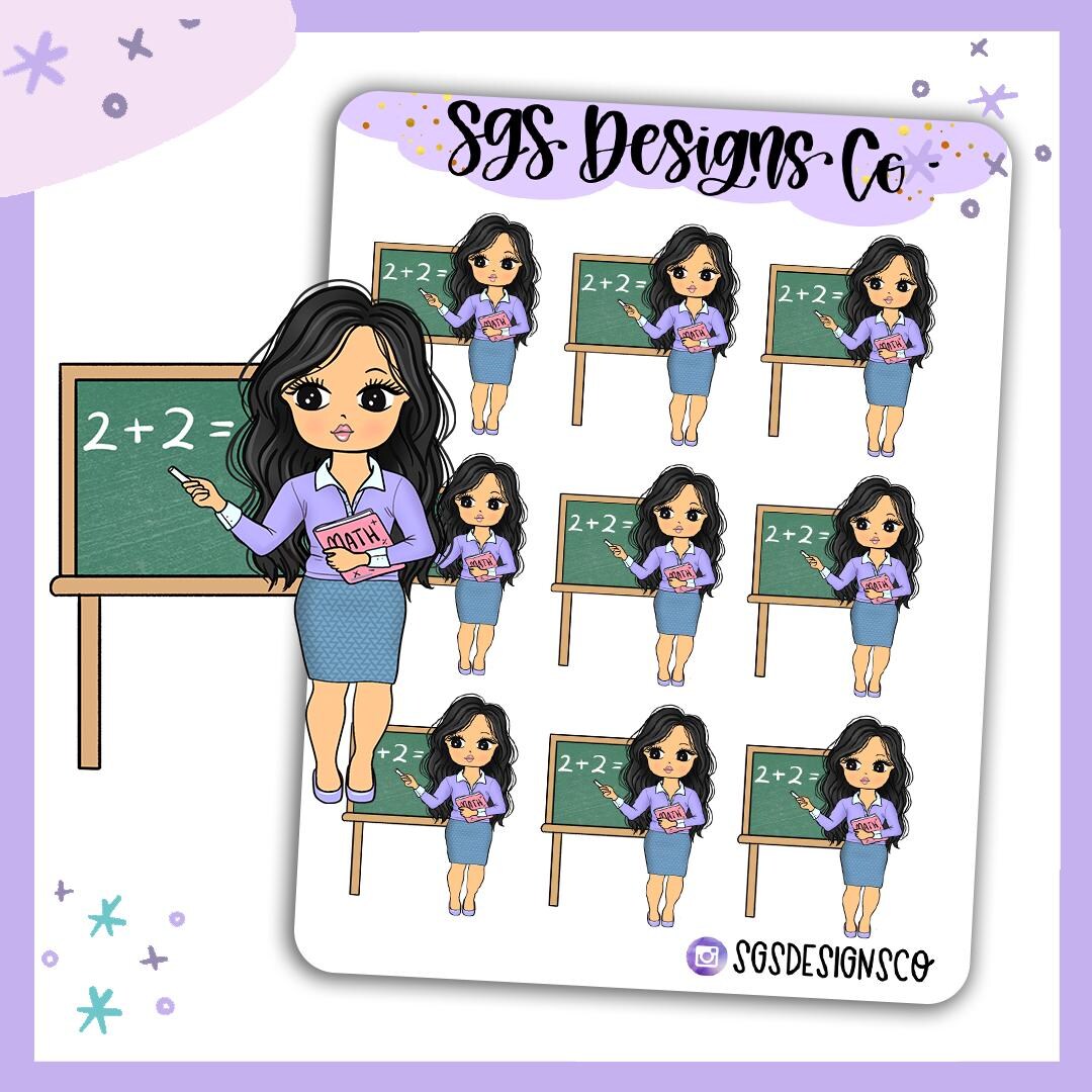 Miss Lady D School Teacher Sticker Sheet - Etsy